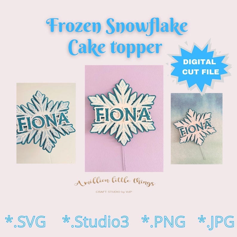 Frozen Snowflake SVG File for Cake Topper | Snowflake Svg Design for ...
