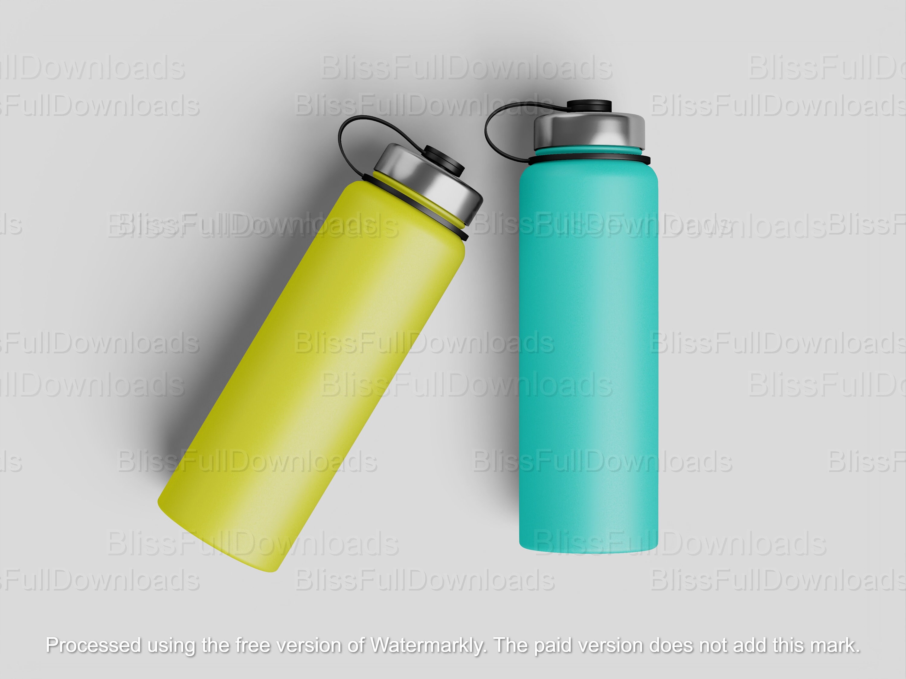 Two Thermal Water Bottle Logo Mockup - DIY Personalized Stainless Steel ...