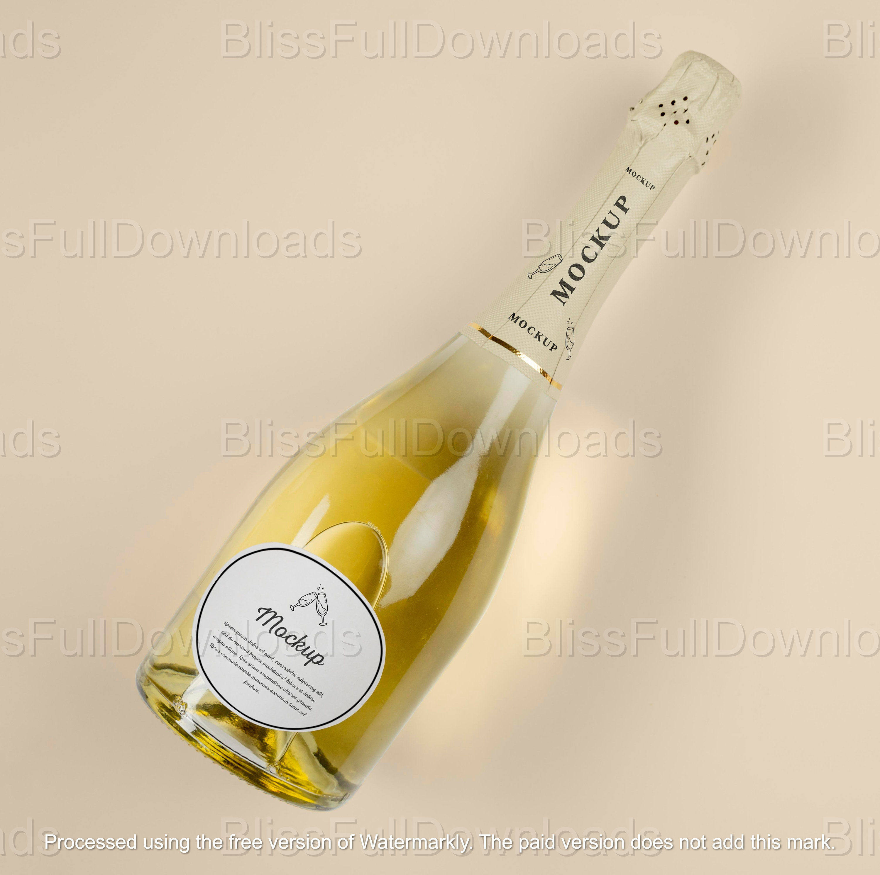 Premium Champagne Label Mockup for Logo Branding Editable - Etsy