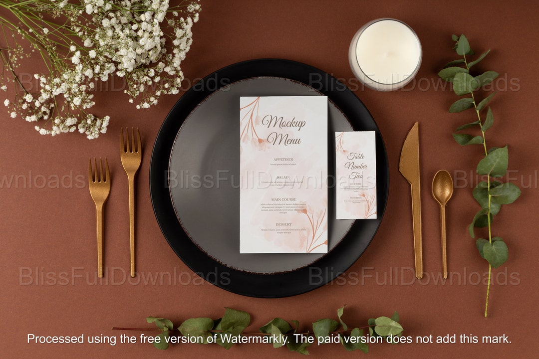 Wedding Menu Template Modern Script Dinner Menu Instant Download Mockup ...