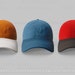 Customizable Three Cap Logo Mockup Template Editable Baseball Hat Logo ...