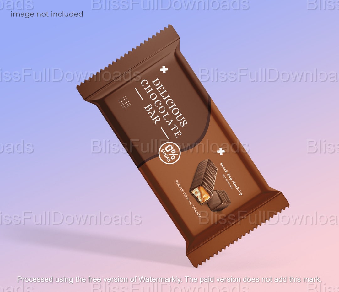 Chocolate Mockup, Wrapper Template, Candy Bar Mockup, Label Mockup ...