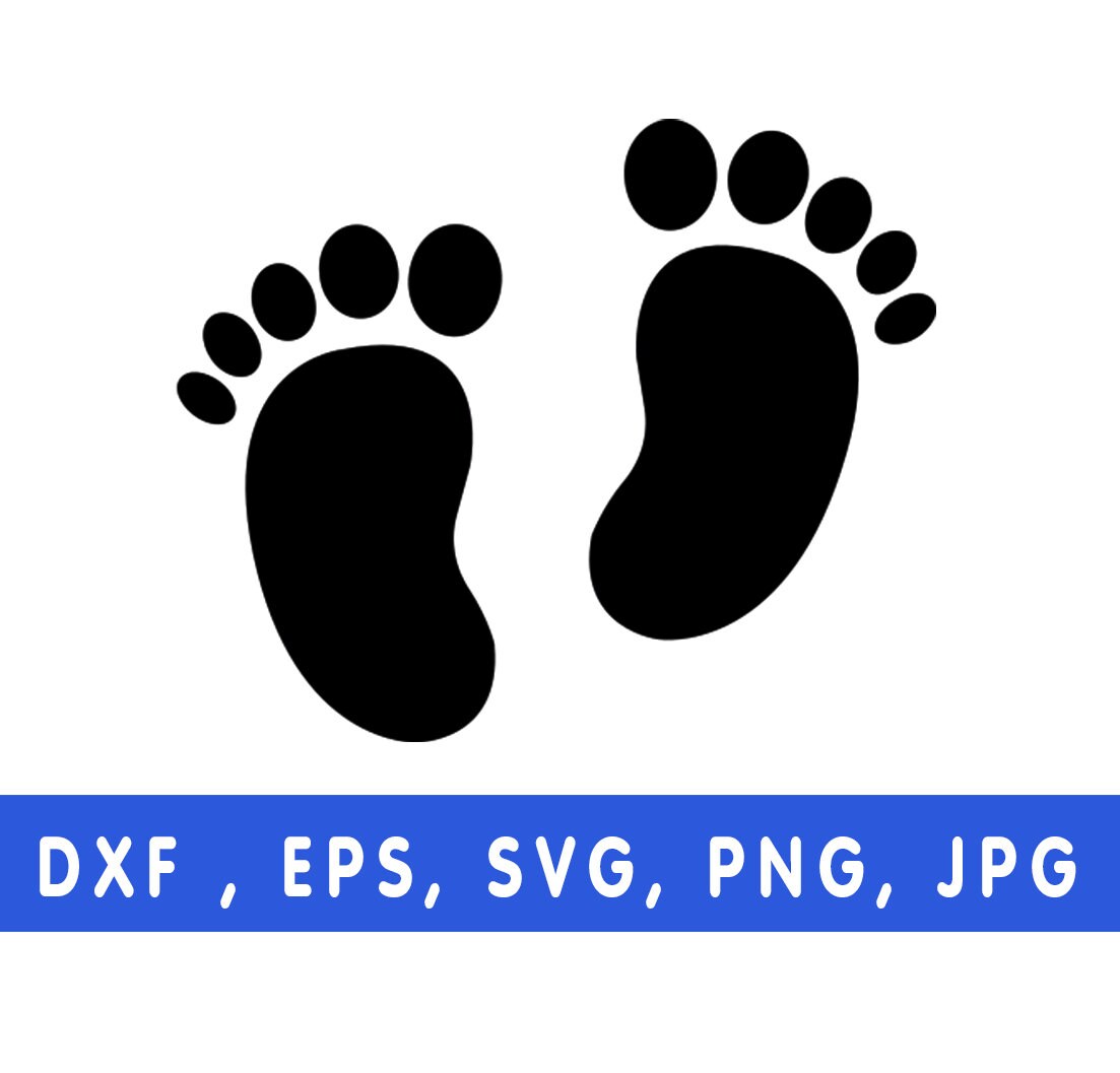 Baby Footprints Digital, Instant Downloads in Black & White Baby Feet ...