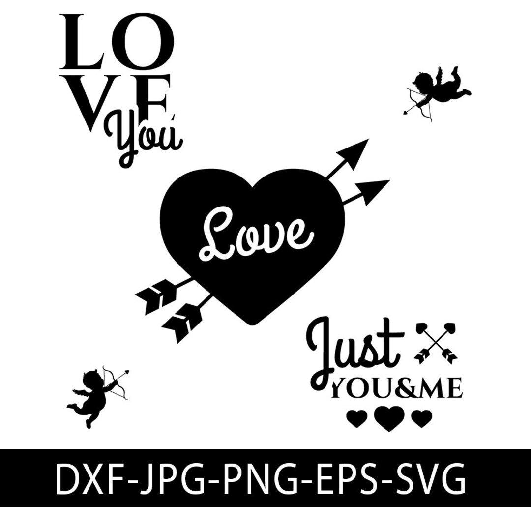 Love Vector Svg, Love Svg Instant Downloads in Black & White SVG, PNG ...