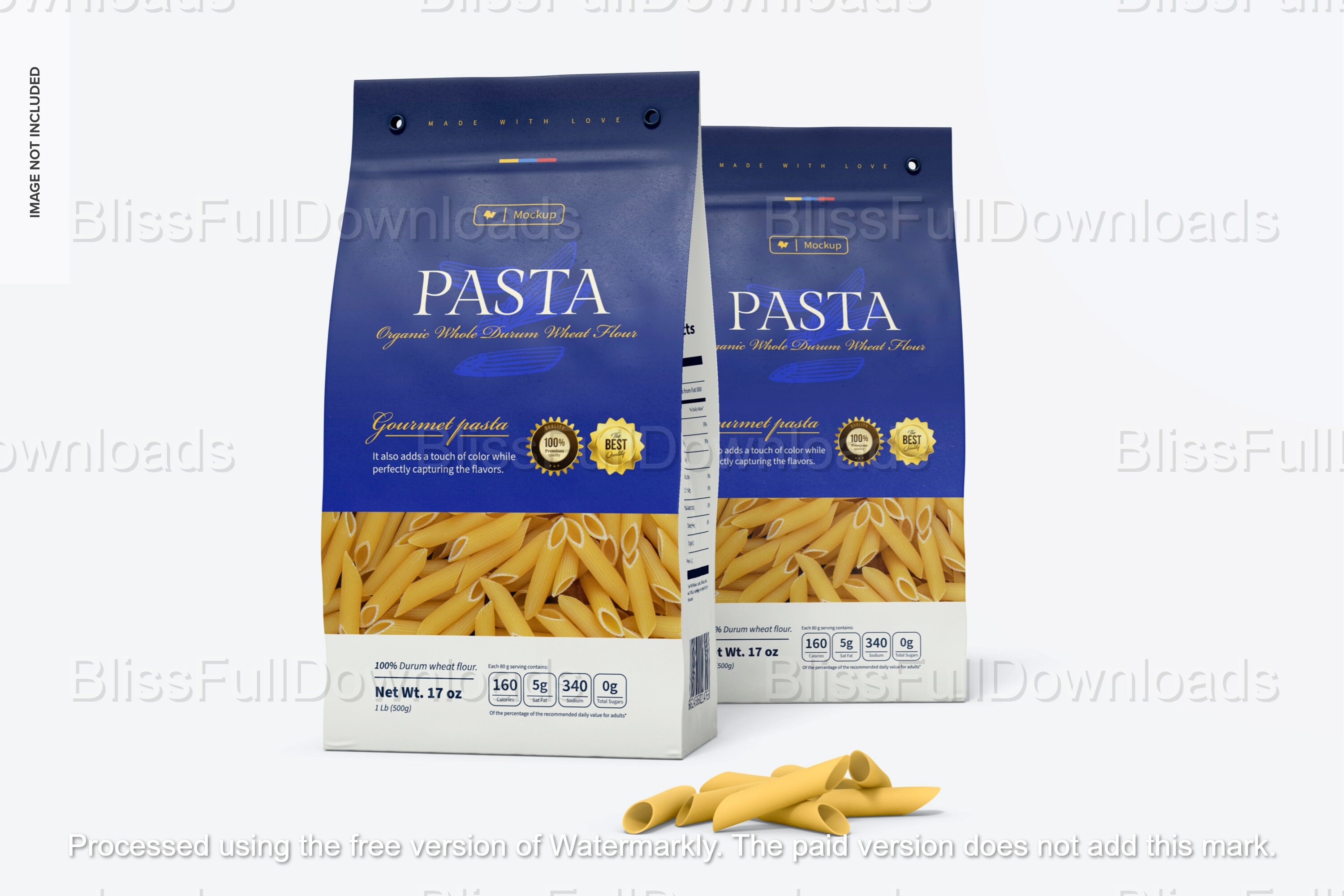 Stand up Pasta Packet Mock Up, Paper Pasta Pouch Mockup, Editable Pasta ...