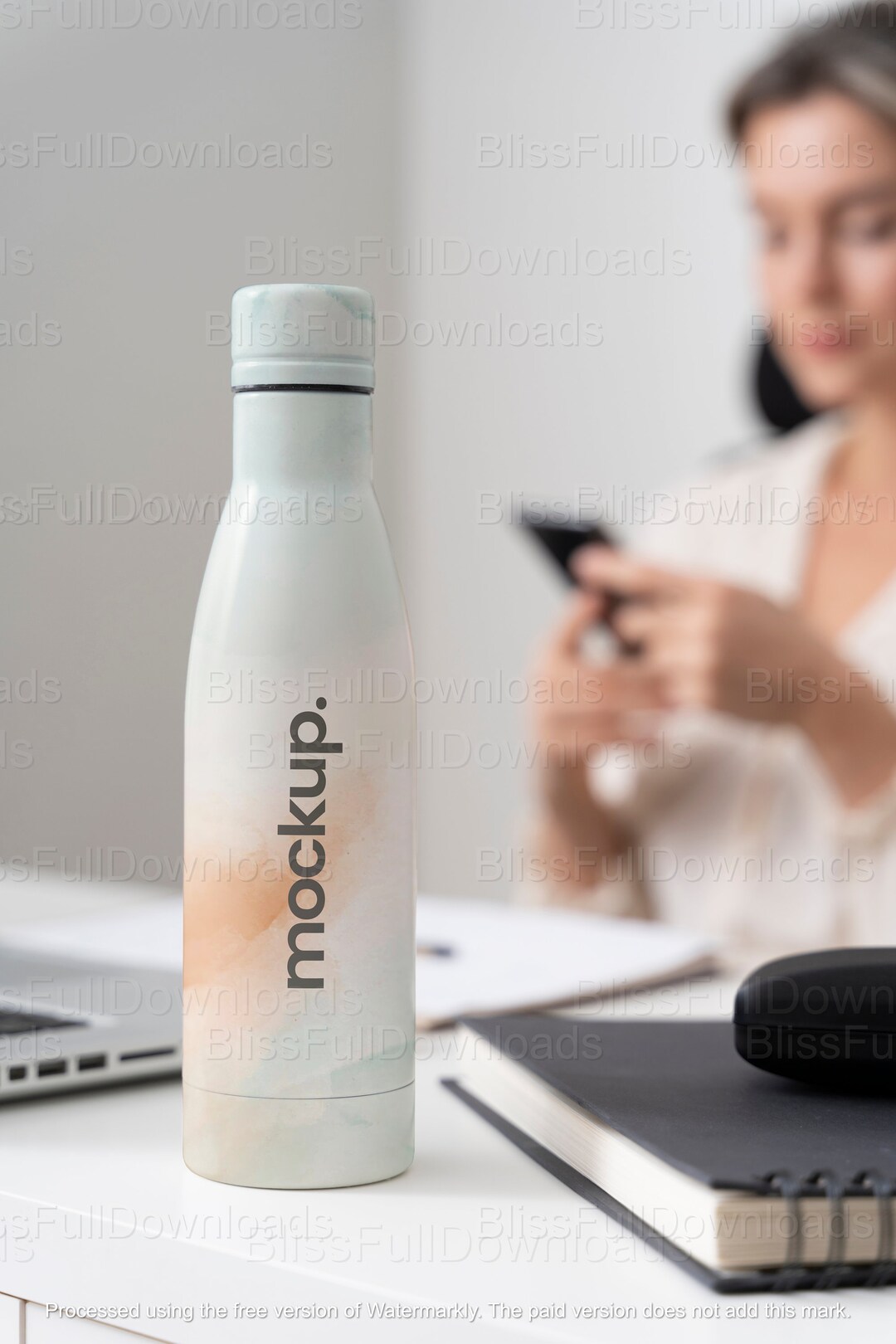 Editable Full Bottle Mockup - DIY Water Bottle Label Design Template ...