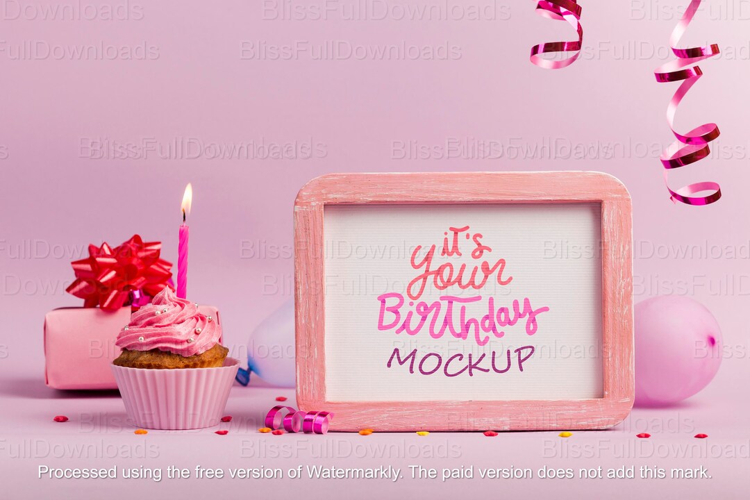 Happy Birthday Photo Frame Mockup Personalized Gift for Special Moments ...