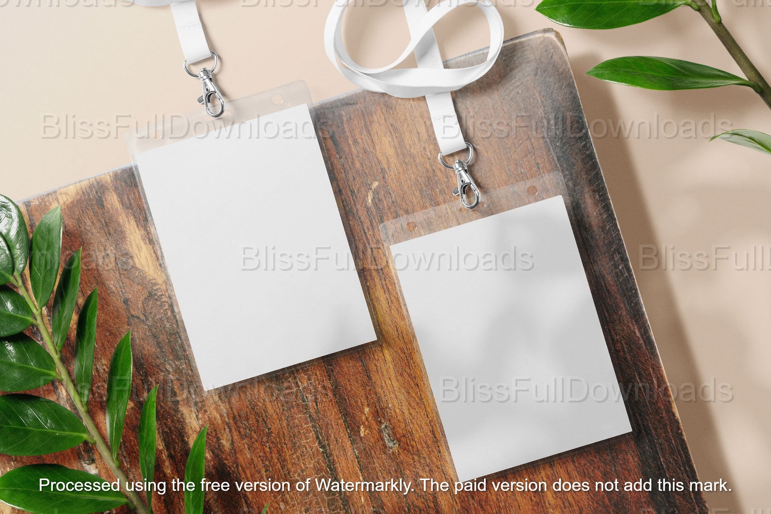 Employee Badge and ID Holder Mockup Set | Pass Card, Lanyard With Pouch ...