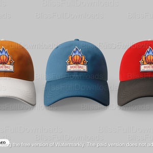 Customizable Three Cap Logo Mockup Template - Editable Baseball Hat ...