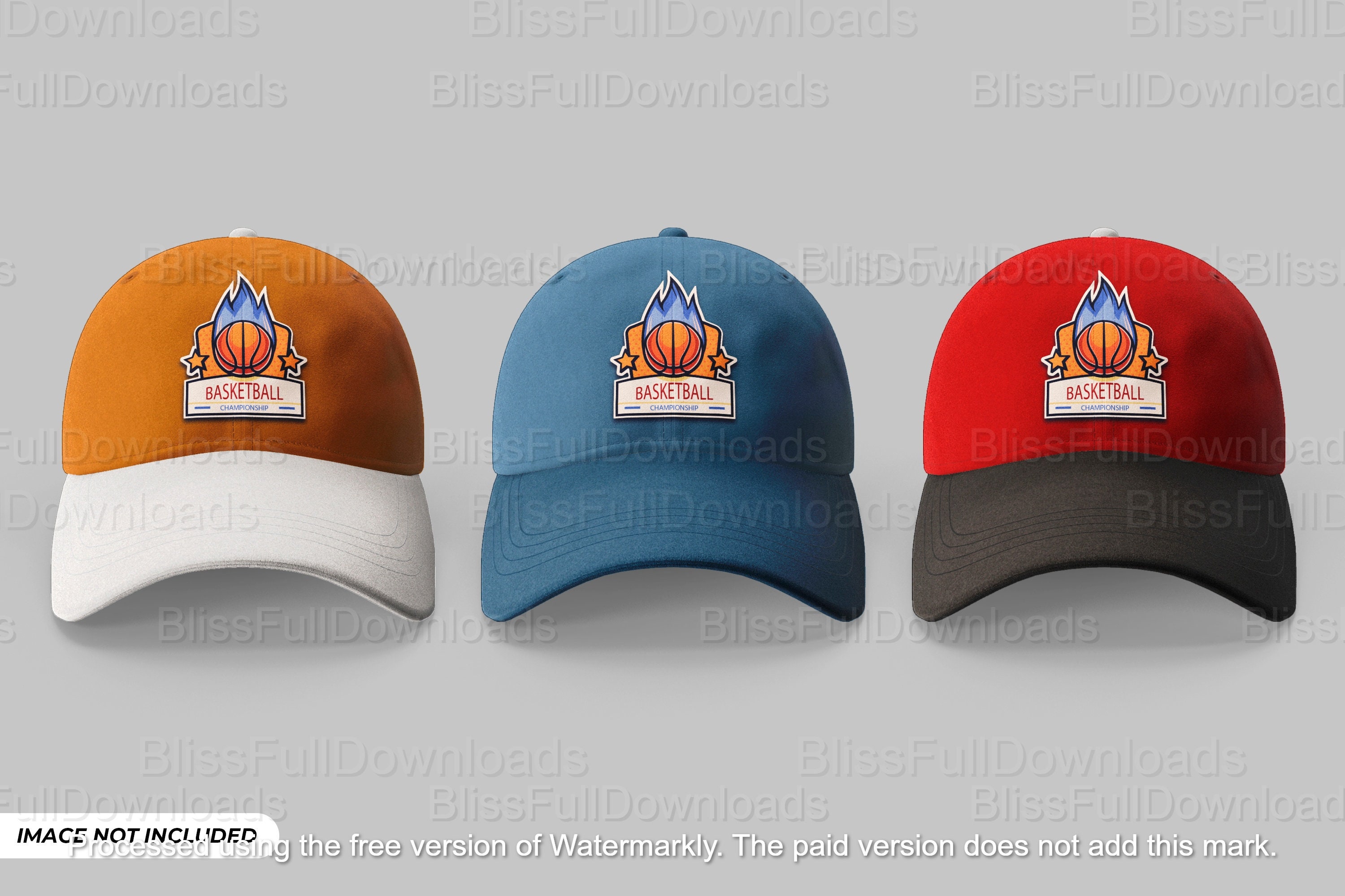 Customizable Three Cap Logo Mockup Template - Editable Baseball Hat ...