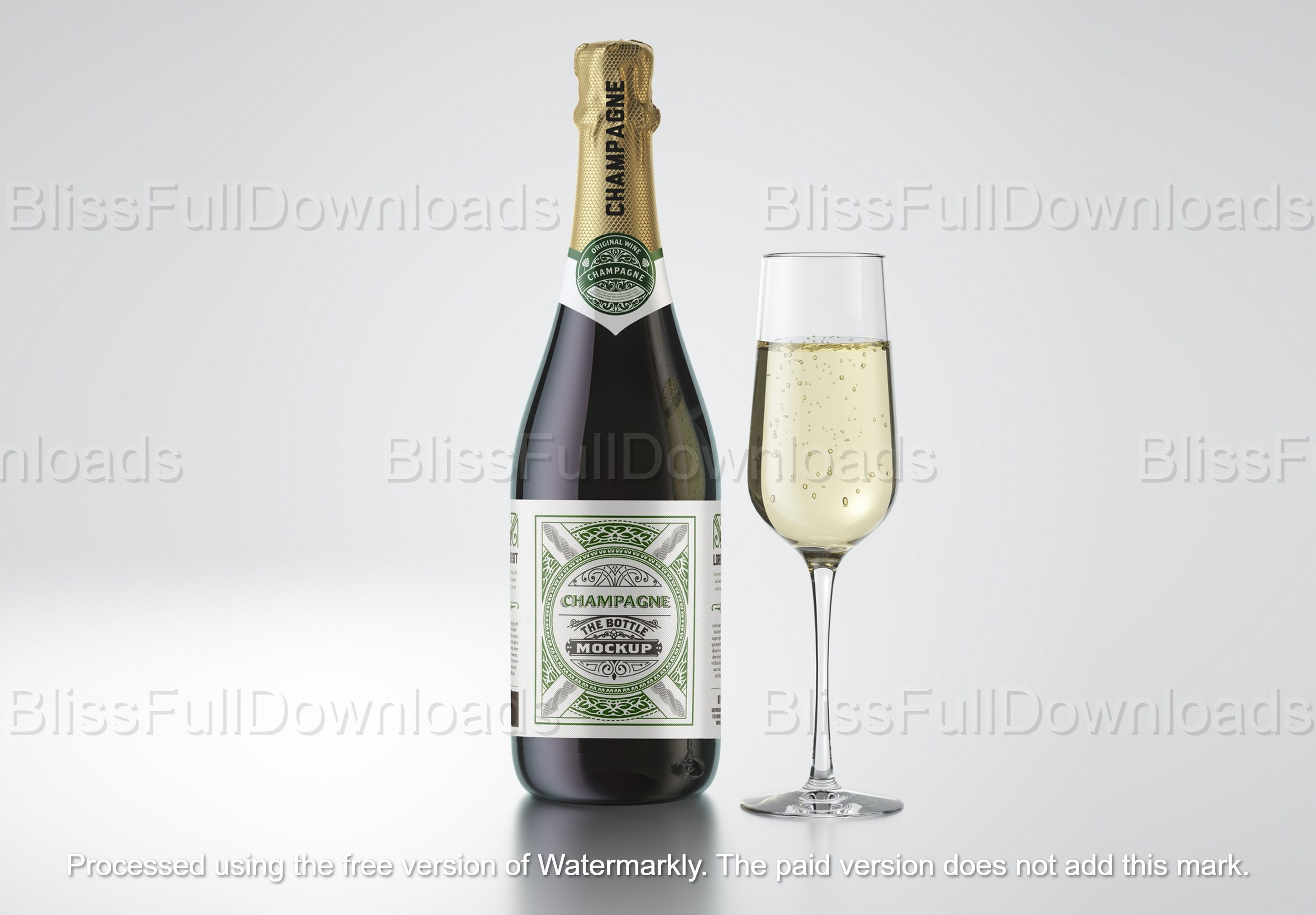 Champagne Label Mockup With Glass for Branding and Logo Showcase ...