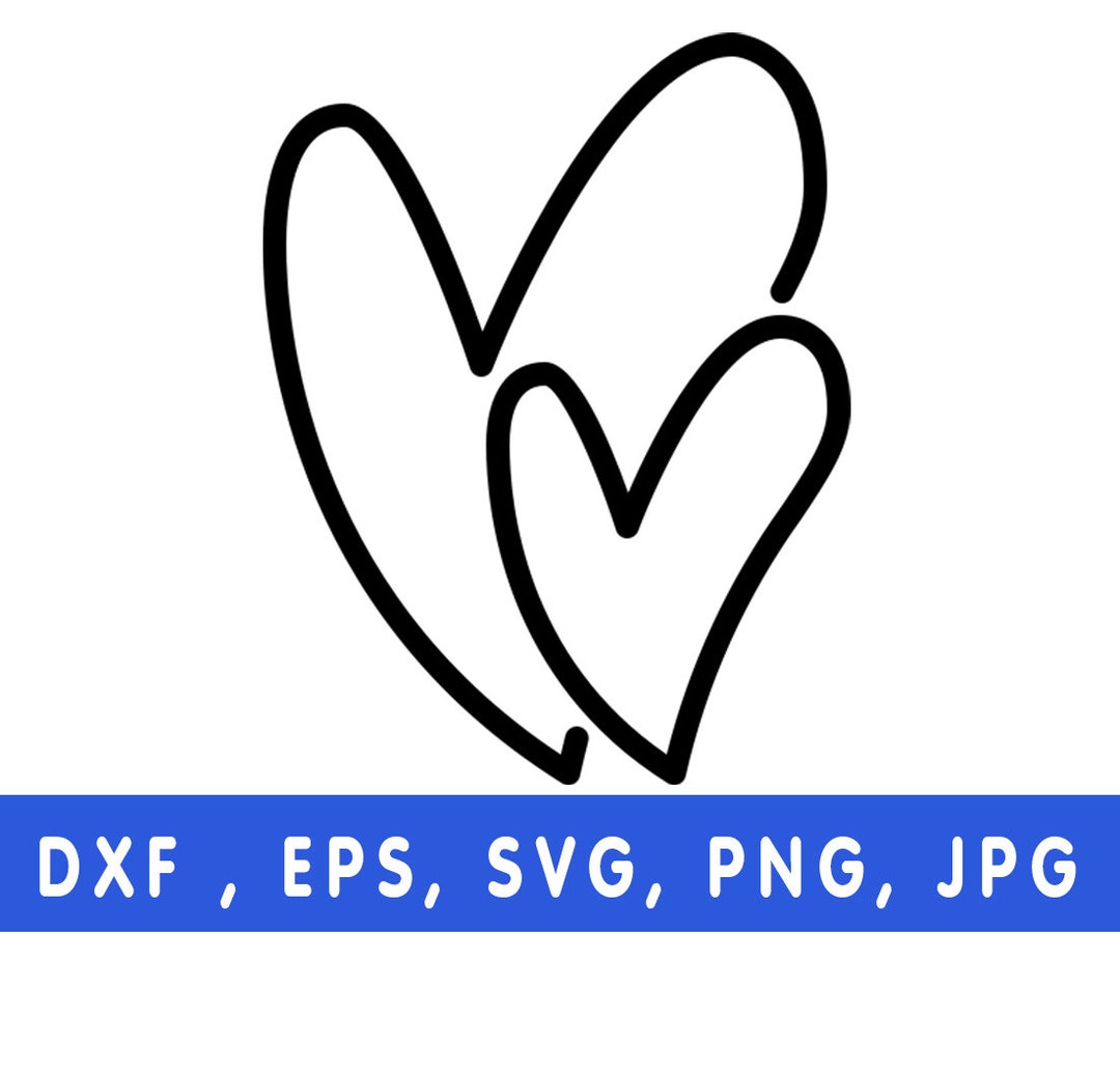 Heart Sketch SVG, Instant Downloads Double Hand Sketch Love Heart ...