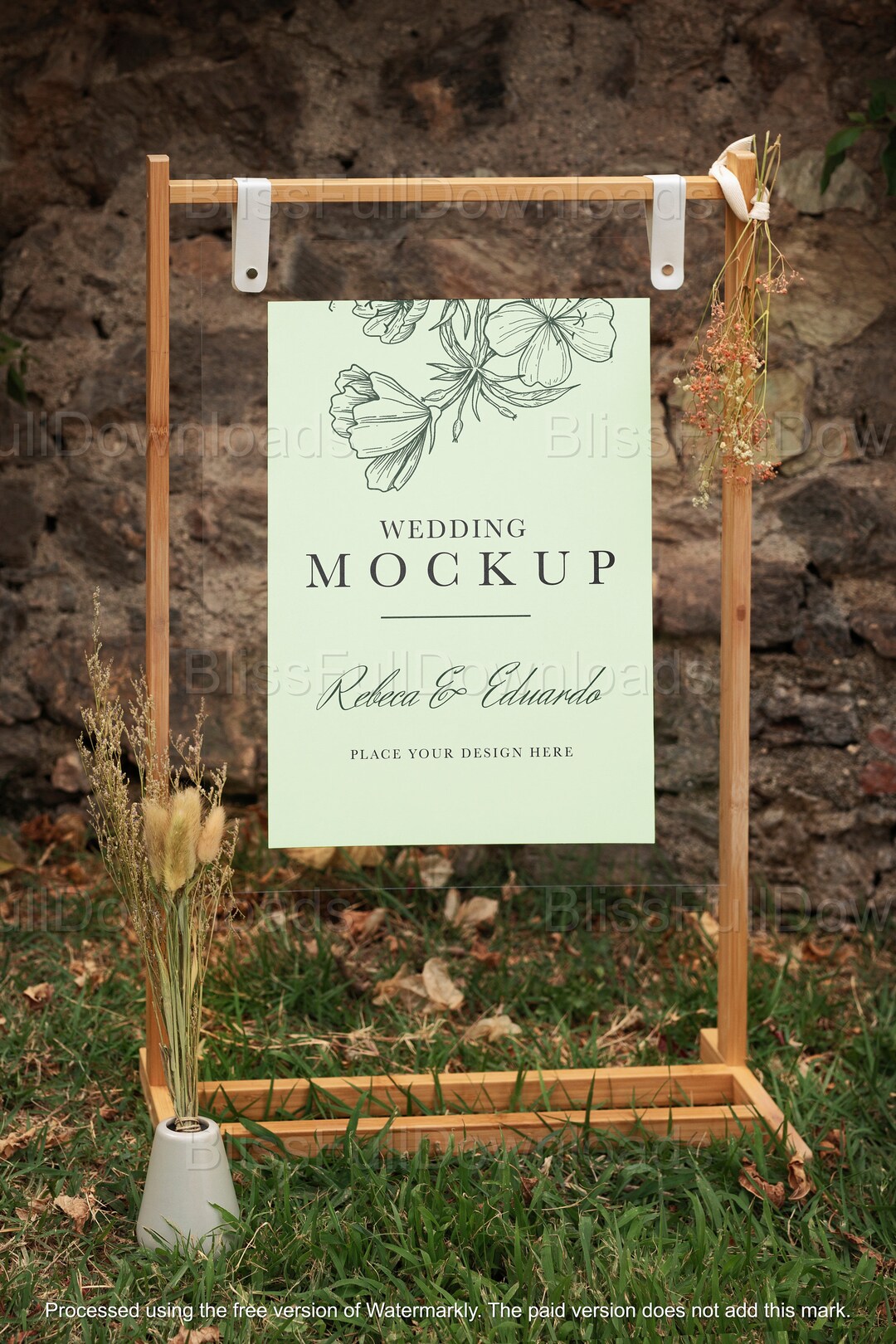 Wedding Welcome Sign Mockup PSD Smart Object Frame Ceremony Decor ...