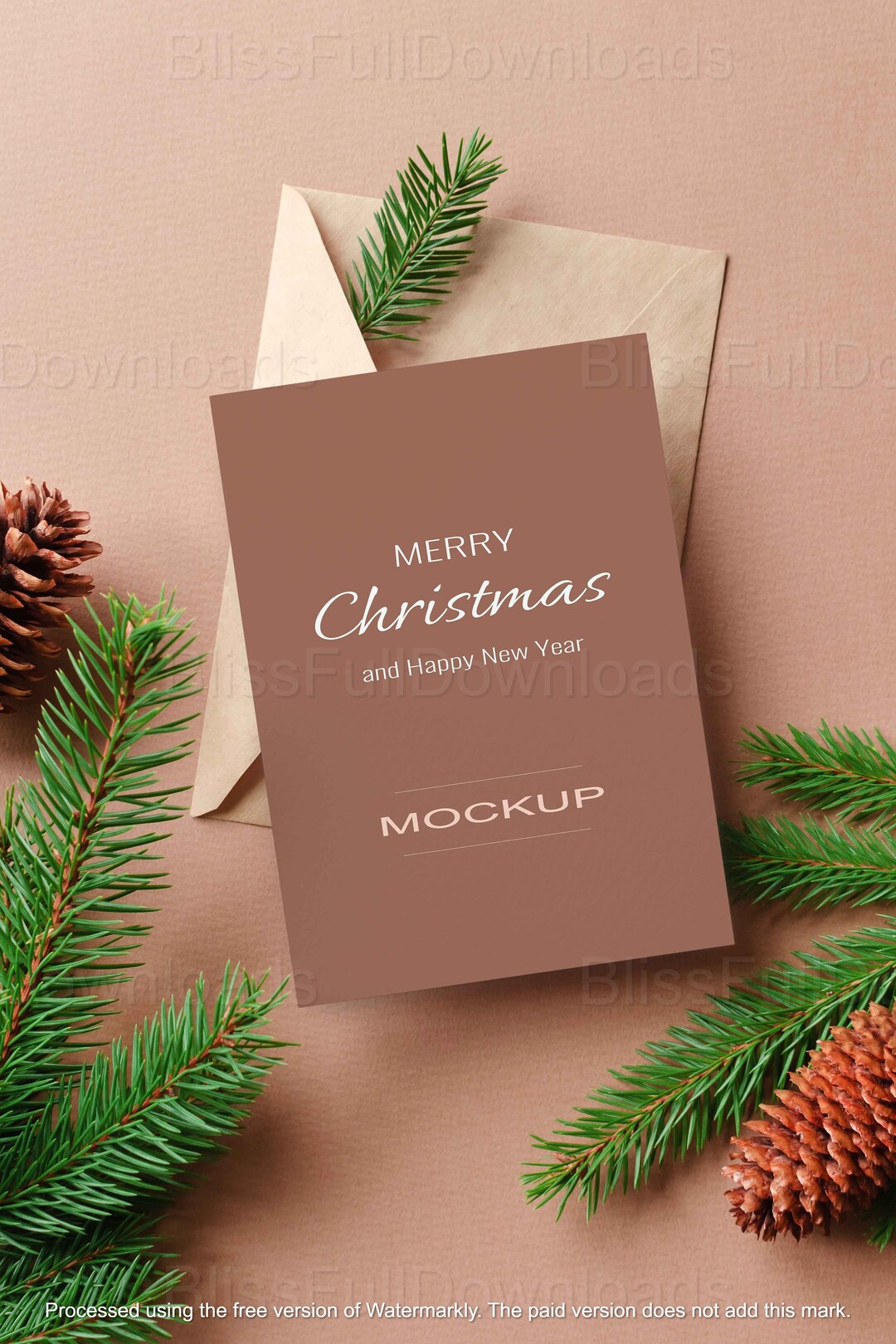 Christmas Greeting Card Mockup, Winter Holidays Greeting Card Mock Up ...