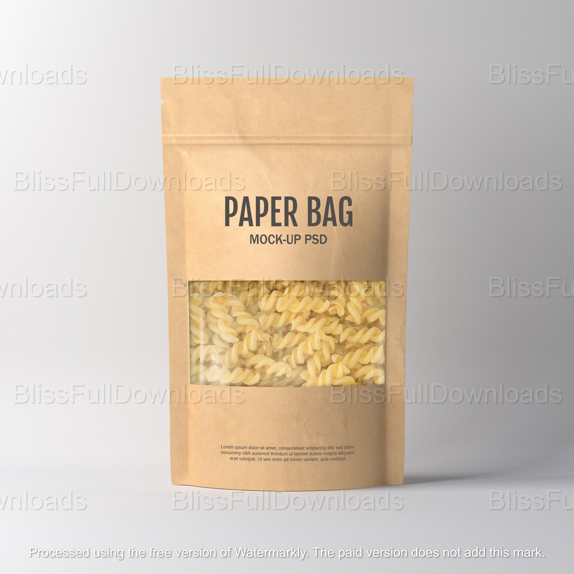 Stand up Pasta Pouch Mock Up, Paper Pasta Pouch Mock Up, Editable ...