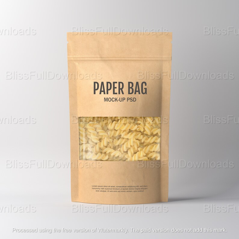 Stand up Pasta Pouch Mock Up, Paper Pasta Pouch Mock Up, Editable ...