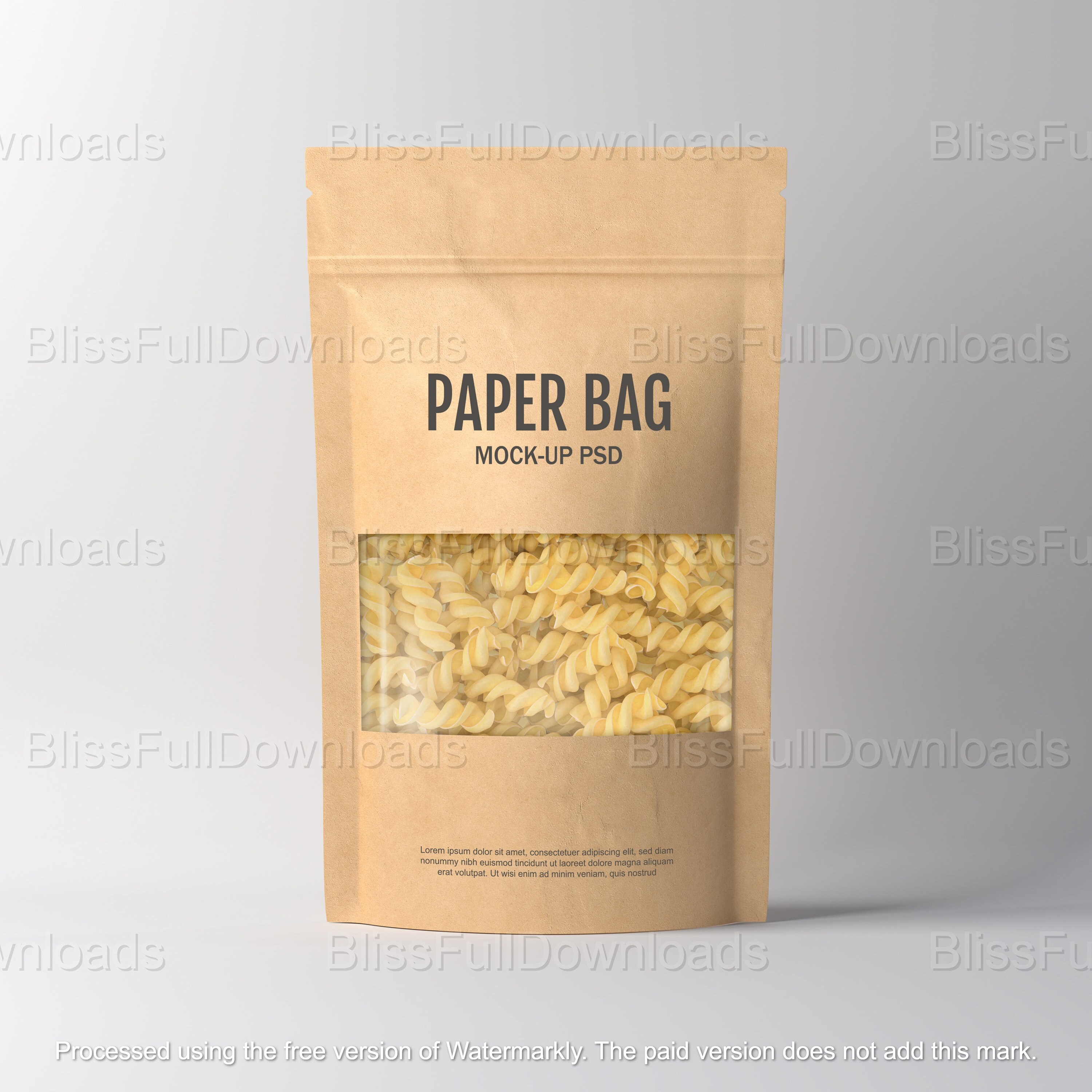 Stand up Pasta Pouch Mock Up, Paper Pasta Pouch Mock Up, Editable ...