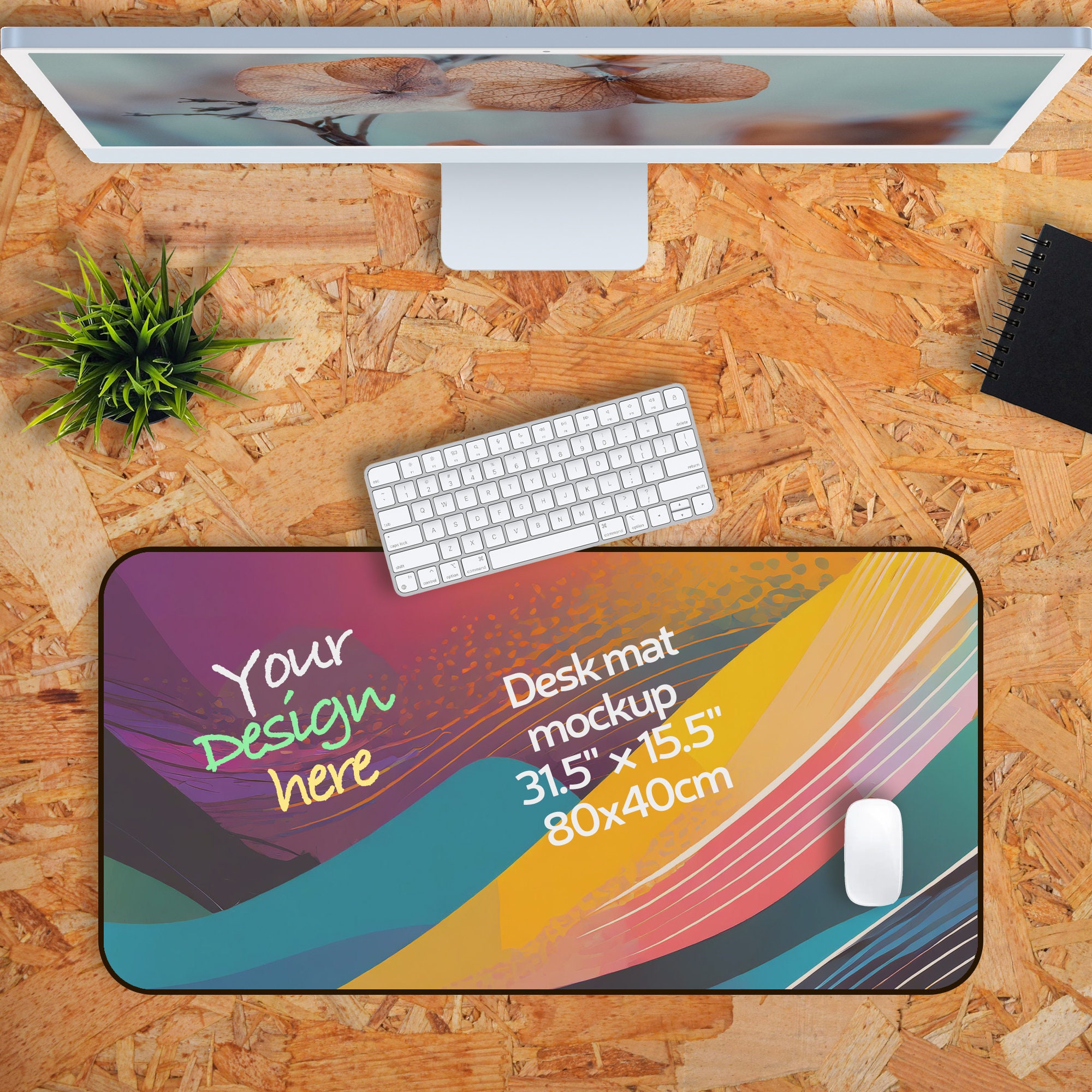 Top View Mouse Pad Mockup for Branding and Logos Large Keyboard Pad ...