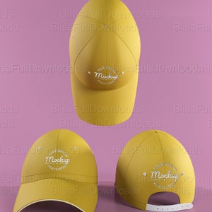 Baseball Cap Logo Mockup Personalized Hat Design Digital Download DIY ...