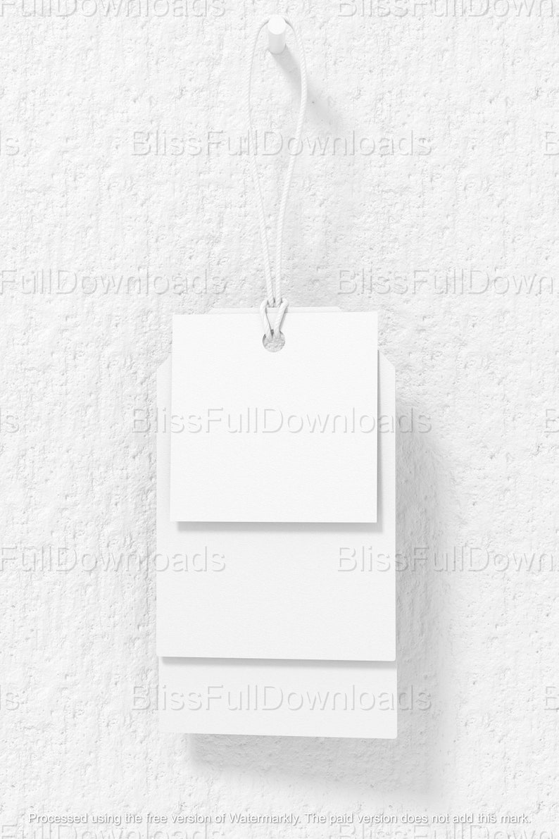 Triple Hanging Tags Label Mockup for Branding and Logos, Premium ...