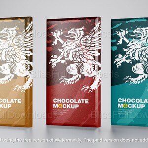 3 Chocolate Bar Packaging Mock-up, DIY Candy Label Mockup, Chocolate ...