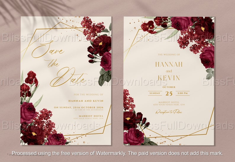 Glamorous Wedding Invitation Card Mockup Professional - Etsy