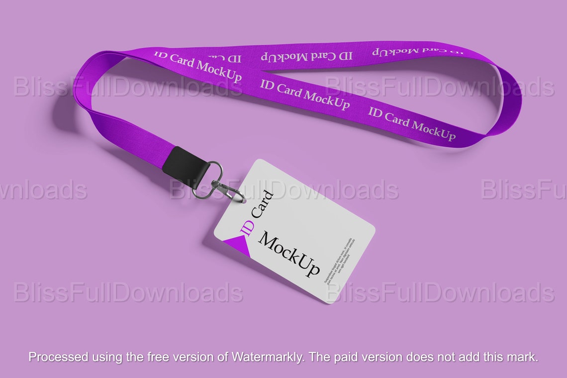 ID Badge Mockup, Lanyard Pouch Design, Business Card Layout, Stationary ...