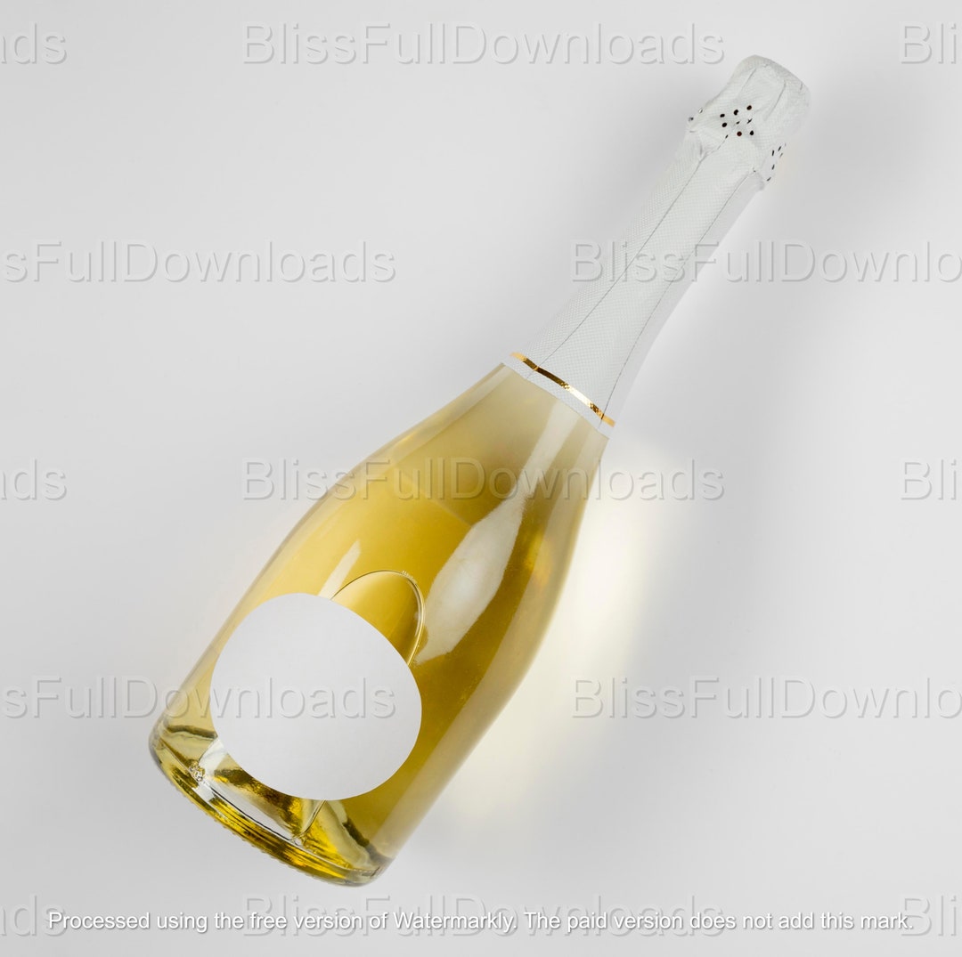 Premium Champagne Label Mockup for Logo Branding, Editable Logo Mockup ...