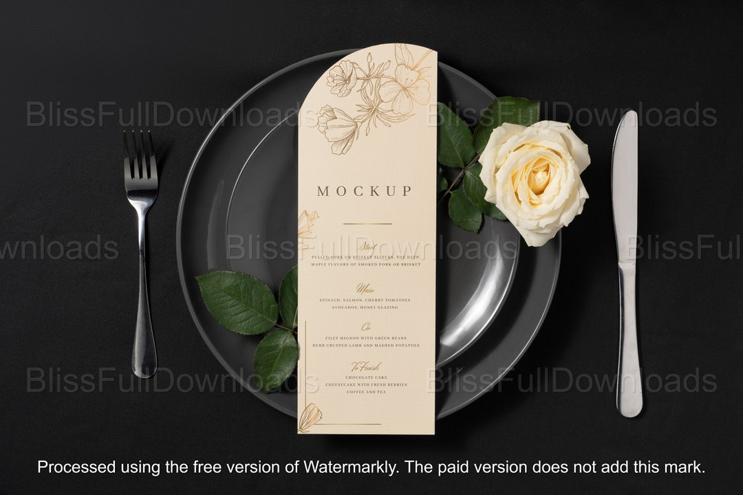 DIY Wedding Menu Template, Printable Reception Menu Mockup, Editable ...