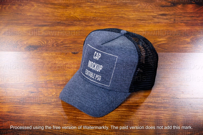 Grey and Black Sports Cap Mockup Hat Template for Custom Designs DIY ...