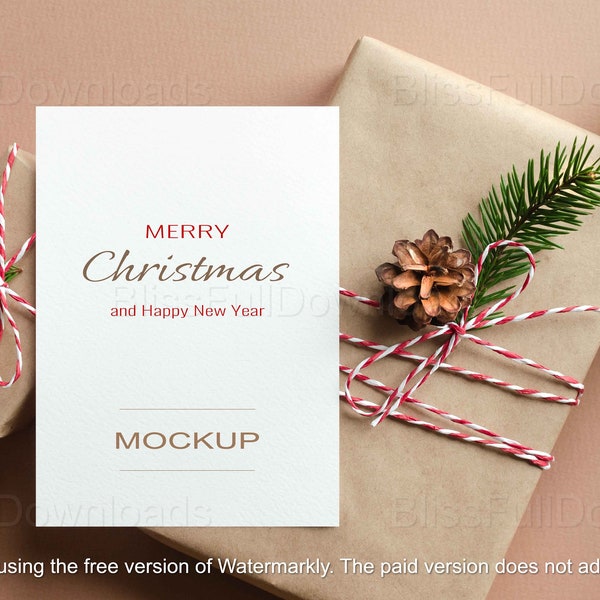 Christmas Greeting Card Mockup, Winter Holidays Greeting Card Mock Up ...