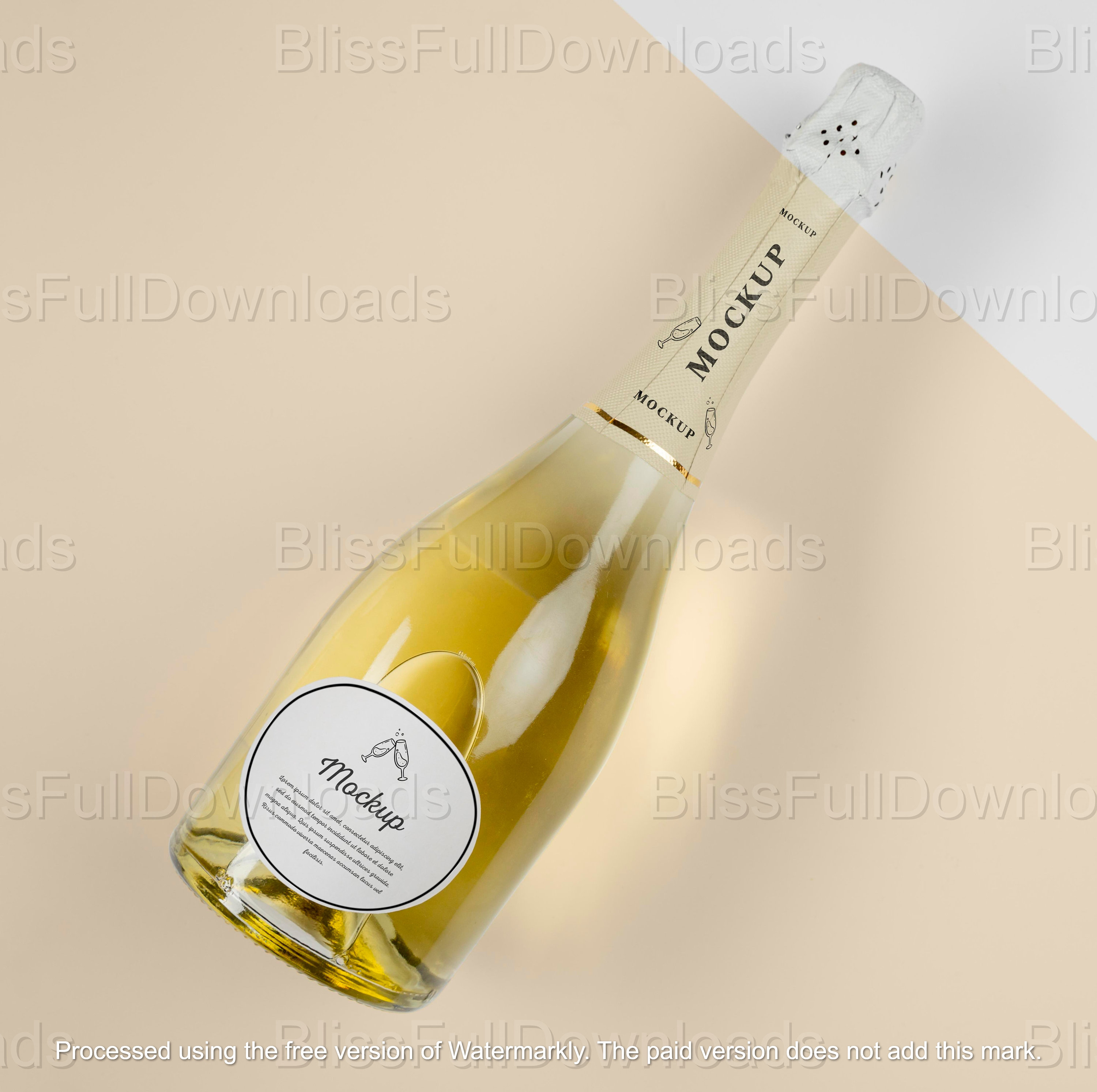 Premium Champagne Label Mockup for Logo Branding, Editable Logo Mockup ...