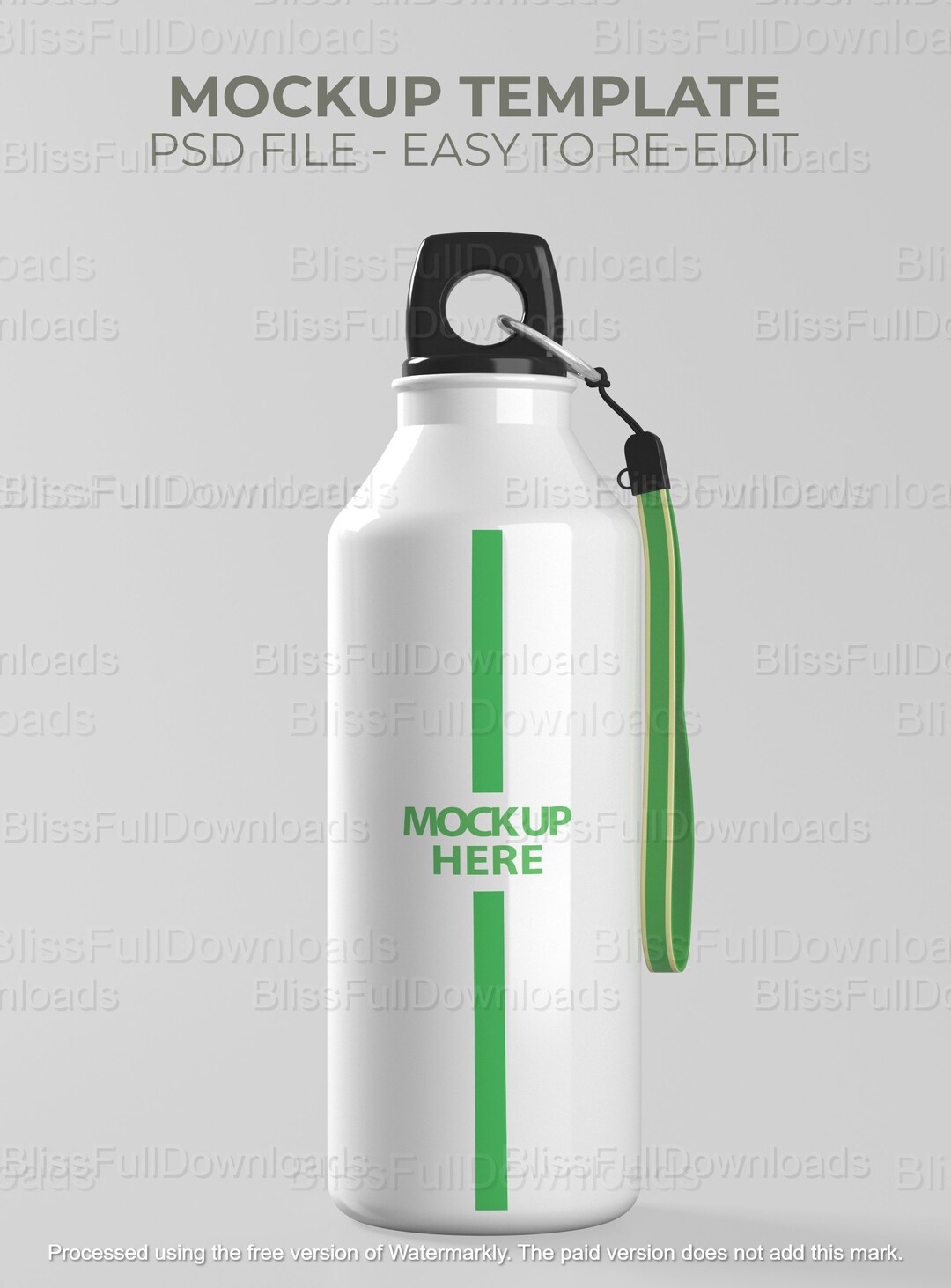 Aluminum White Water Bottle Logo Mockup - Custom Branding & Design ...