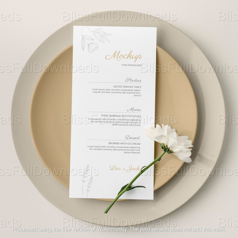 Elegant Wedding Menu Template Modern Script Dinner Mockup - Etsy