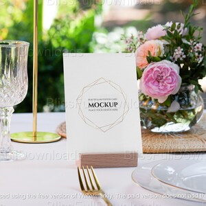 Table Sign Stand Mockup PSD for Cafe, Restaurant, Wedding Party ...