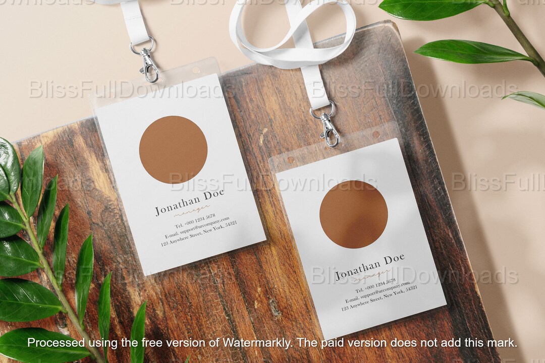 Employee Badge and ID Holder Mockup Set | Pass Card, Lanyard With Pouch ...
