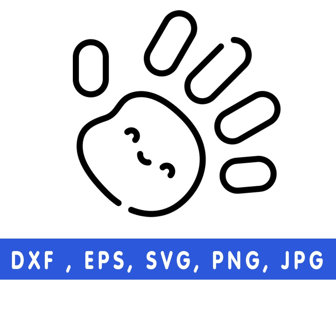 Baby Handprints With Smile, Instant Downloads in Black & White SVG, PNG ...
