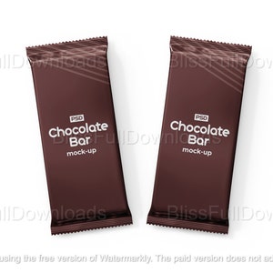Chocolate Bar Wrap Mockup, Candy Bar Label Mockup, Custom Chocolate ...