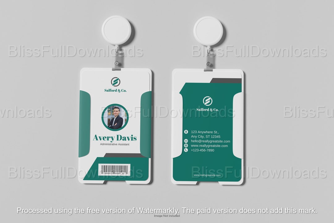 ID Card Mockup Professional Badge Holder Custom Corporate ID - Etsy