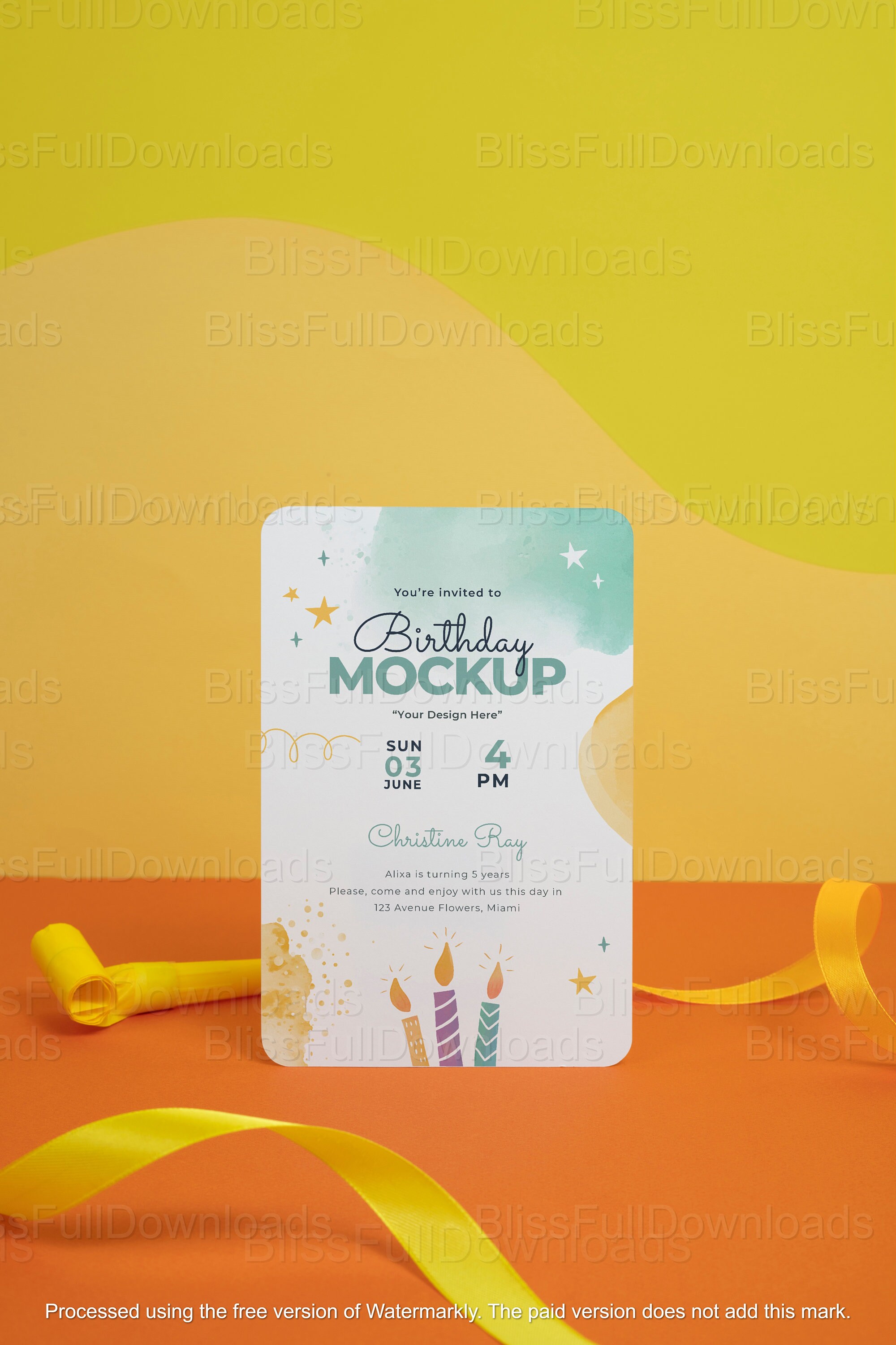 Printable Birthday Party Invitation Card Mockup Editable - Etsy