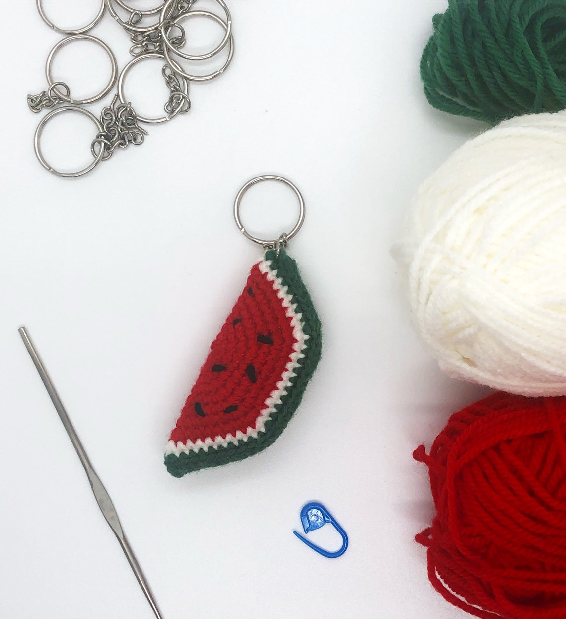 WATERMELON KEYCHAIN Crocheted - Etsy UK