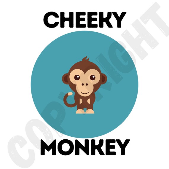 3 X Digital Cheeky Monkey PNG Digital Downloads in Black - Etsy