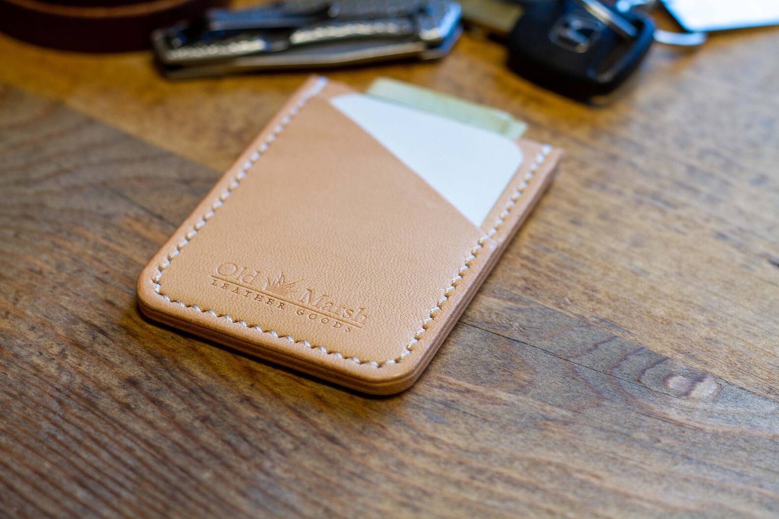 Natural Leather Card Sleeve Card Sleeve Slim Card Wallet - Etsy