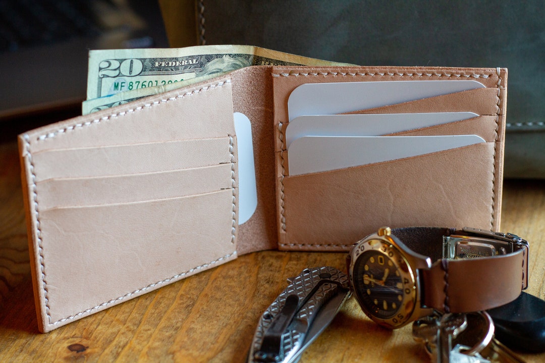 Handmade Full-grain Leather Bifold Wallet: Undyed Billfold - Etsy