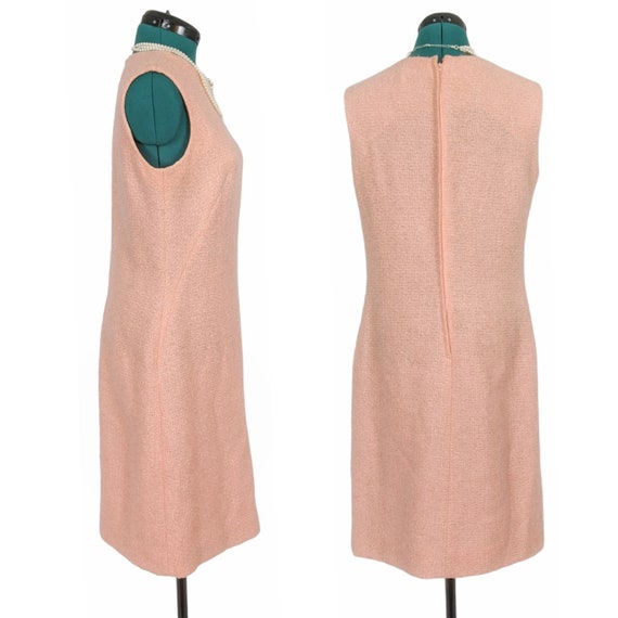 Early 1960s Tweed Dress Rose Light Pink Wool Vintage … - Gem