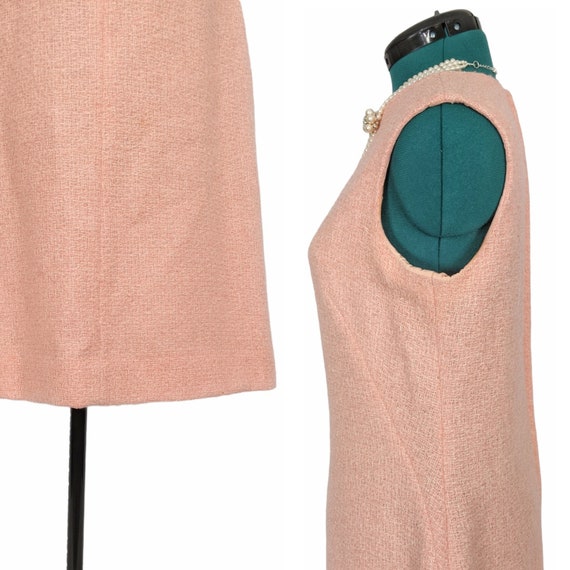 Early 1960s Tweed Dress Rose Light Pink Wool Vintage … - Gem