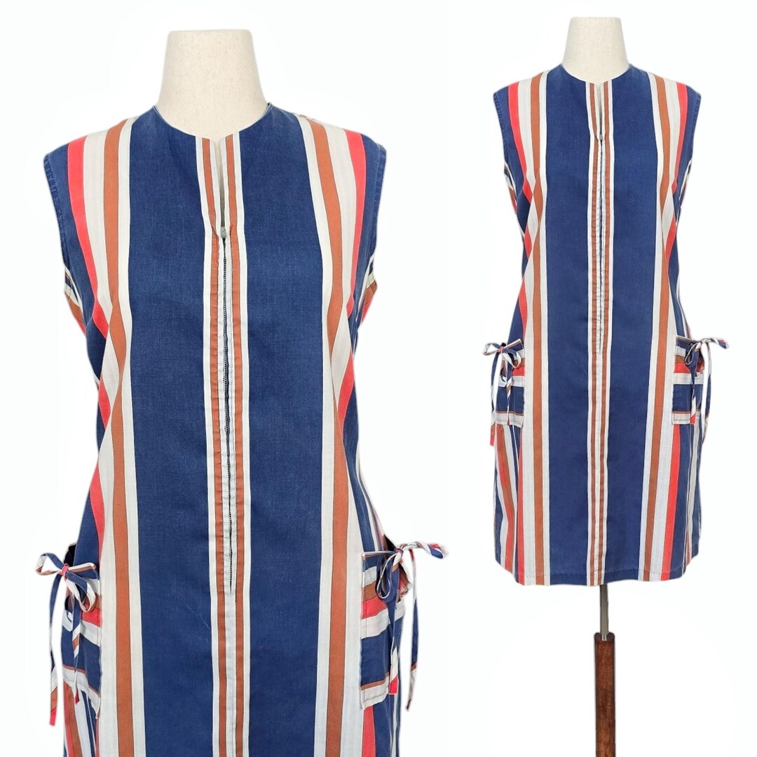 1970s Shift Dress 70s Vintage Duster Retro House Coat Large Volup ...