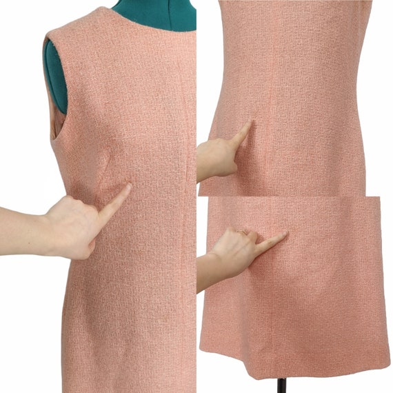 Early 1960s Tweed Dress Rose Light Pink Wool Vintage … - Gem