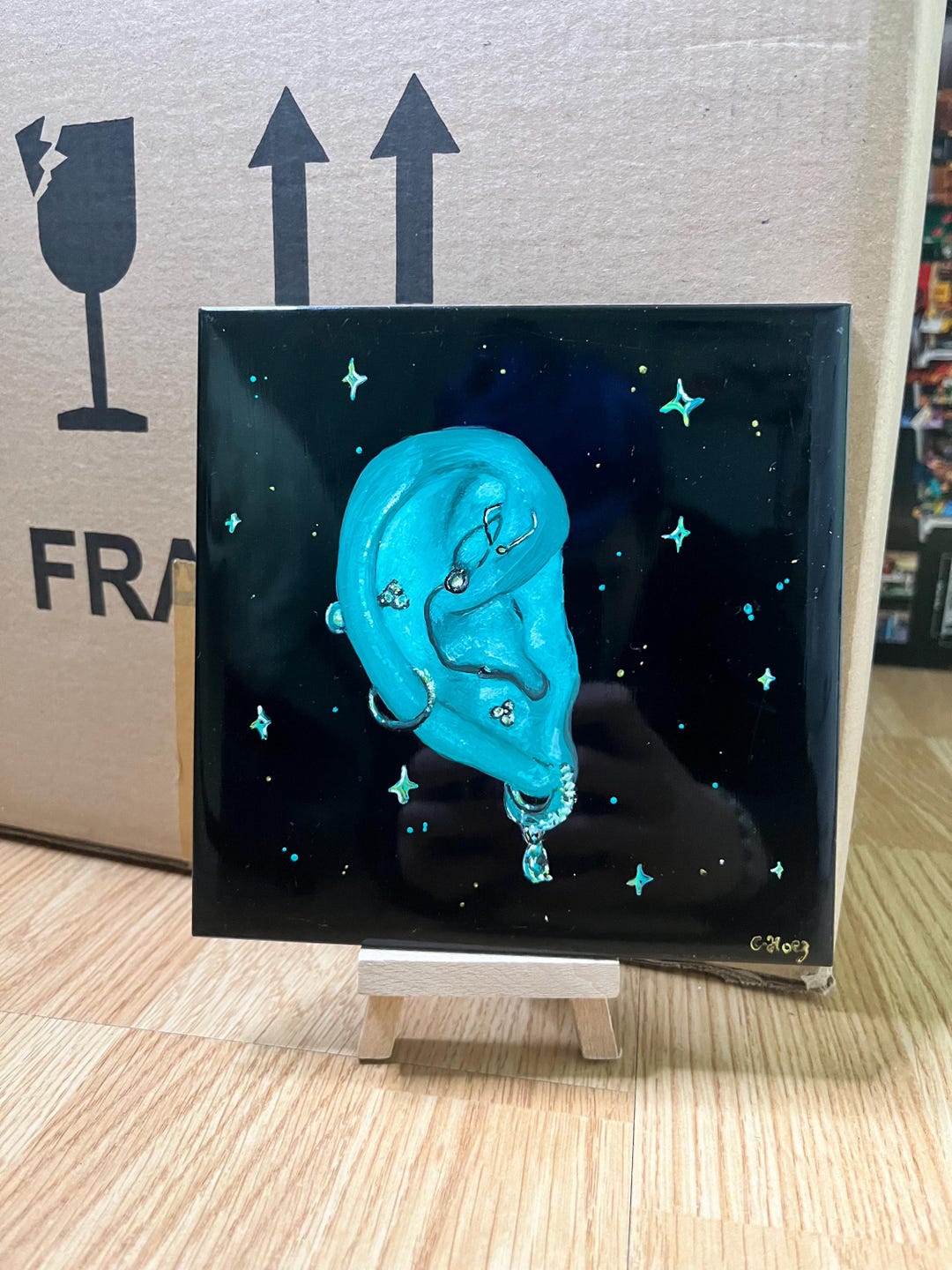 Hand Painted Mushroom Tile - Etsy