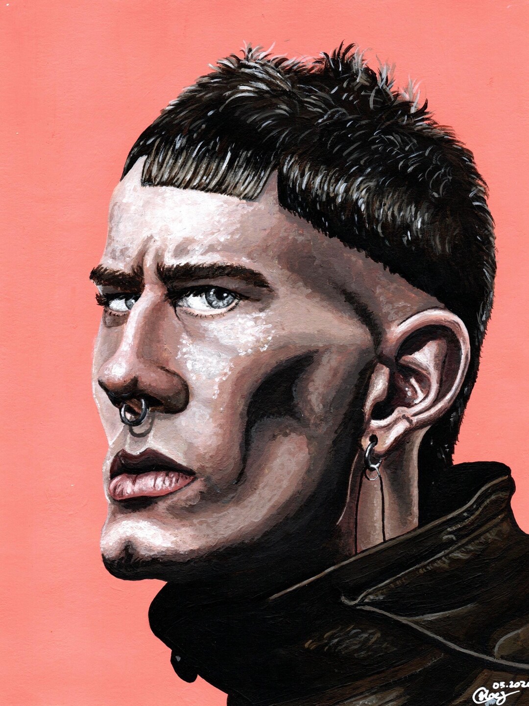 Pink Bust Portrait A4 Giclée Print - Etsy